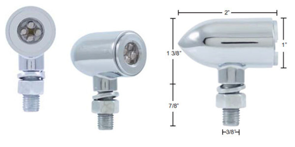 4 LED Mini Bullet Marker Light, Turn Signal, Red, Car, Truck ...