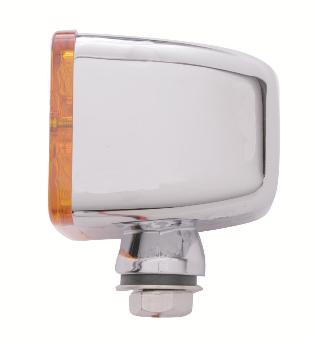 6 Amber LED Medium Rectangular Chrome Rod Light w Amber Lens - 12V ...