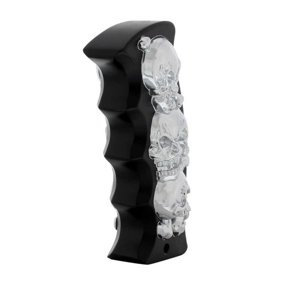 Black/Chrome Skulls Pistol Grip Shift Knob | Pirate Mfg