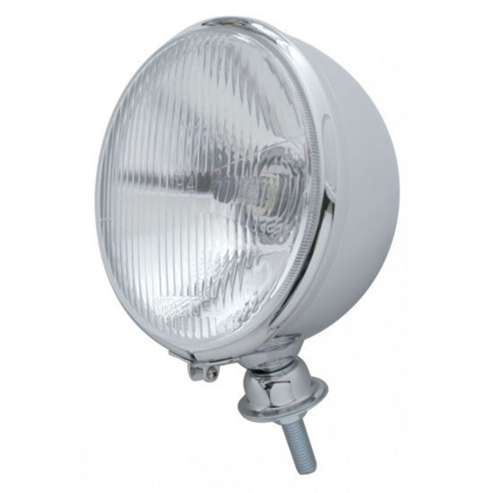 Hot Rod Chrome King Bee 7" H4 Halogen Headlight Set Rat Rod Pair ...