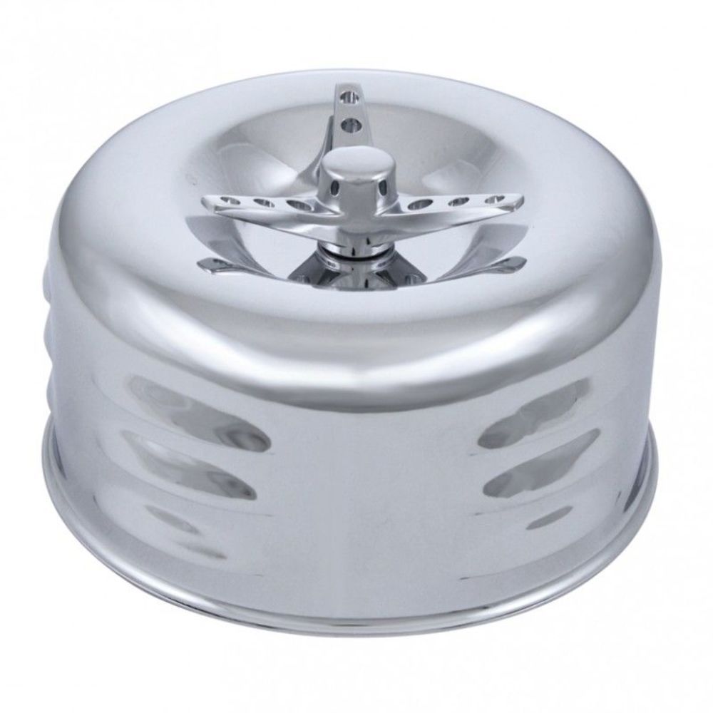 Louvered Chrome Stndard 2-5/8" Air Cleaner w/ 3 Wing Bolt Vintage Rat ...
