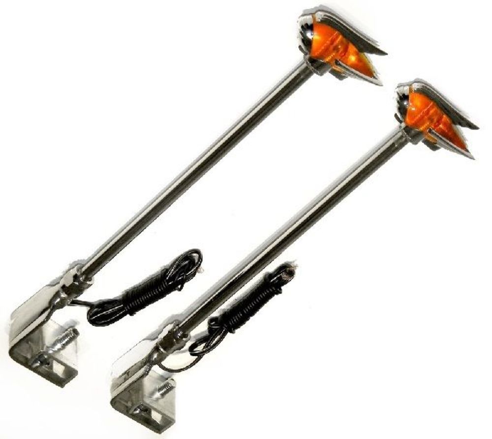 Vintage Style Hot Rod Amber LED Fender Guide Marker Pair | Pirate Mfg