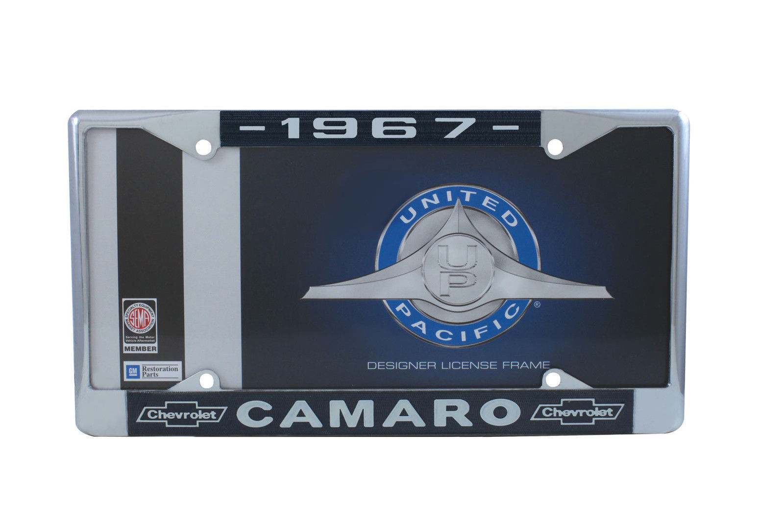 1967 Chevy "Camaro" Chrome License Plate Frame with Year and Chevrolet ...