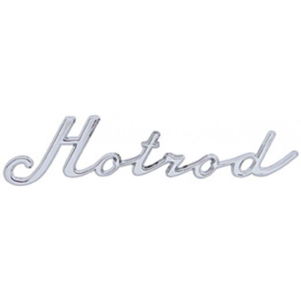 Chrome "HotRod" Emblem / Script Universal Fit Show Car Street Rat Rod ...