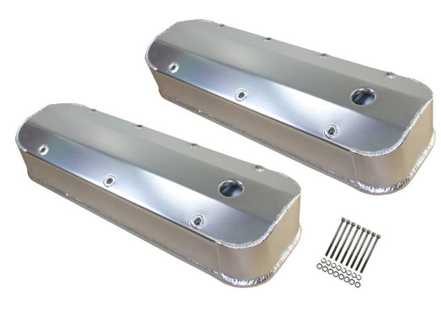 Chevy BBC Long Bolt Fabricated Polished Aluminum Valve Covers 396-454 ...