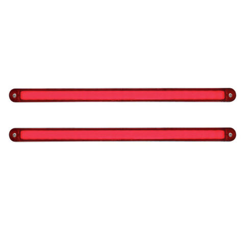 (2) 24 Led 12" Light Bar With Chrome Housing - Glo Light - Red Led ...