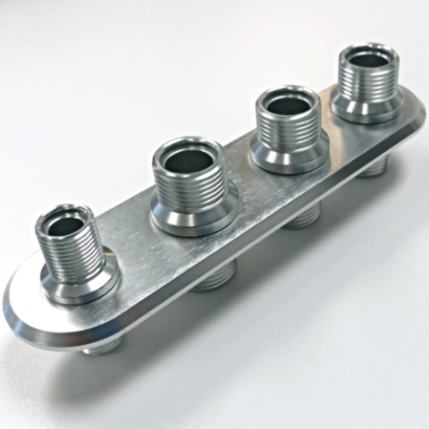 Anodized Alum 4 Port Straight AC Air Conditioning Heater Hose Firewall ...