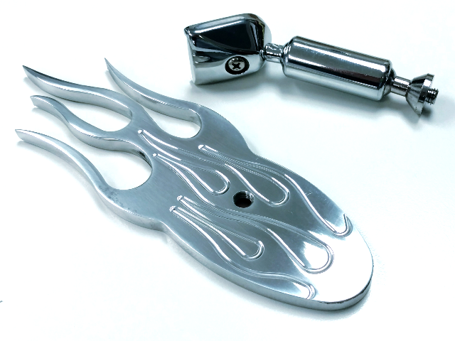 Universal Polished Aluminum Interior Rear View Mirror Flame - Hot Rat ...