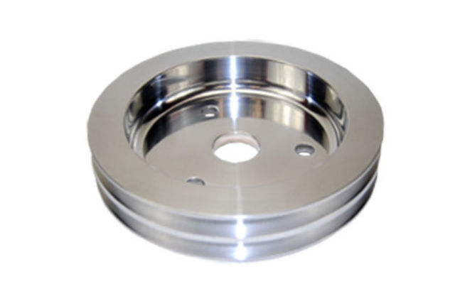 SBC Chevy 283-350 Machined Aluminum SWP Double Groove Crankshaft Pulley ...