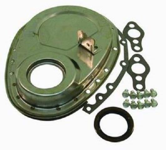 Raw SBC Chevy Timing Chain Cover W/Large Tab Kit | Pirate Mfg