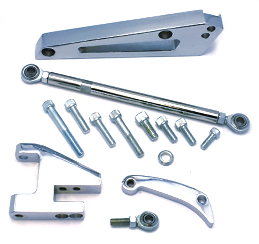 BBC CHEVY CHROME/ALUMINUM ALTERNATOR BRACKET KIT SWP | Pirate Mfg