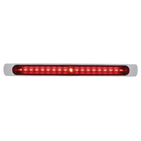 17" LED Tail Light Bar With Chrome Bezel Red LED And Lens Stop Turn ...