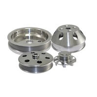 SBC Chevy 283-400 Machined Aluminum SWP Serpentine Pulley Kit | Pirate Mfg