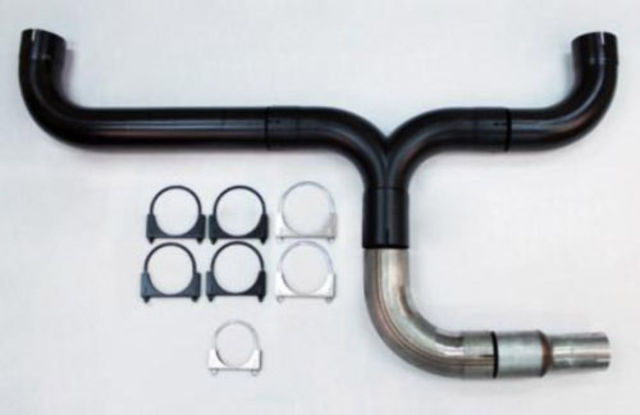 5" Diesel Exhaust Dual Stack Pipe Kit - 409 Stainless Steel- Black ...