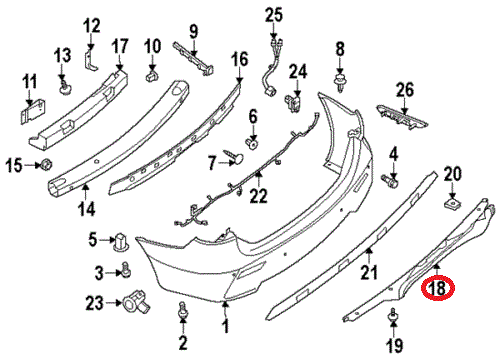 New Genuine Nissan Infiniti Rear Bumper Cover Lower Trim OE 850103KA0A ...