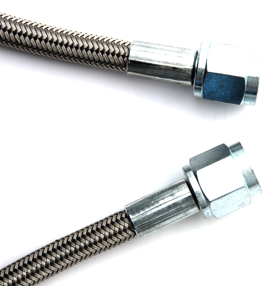 Brake Hose 18" 3AN Straight to 3AN Straight Female Braided Stainless ...