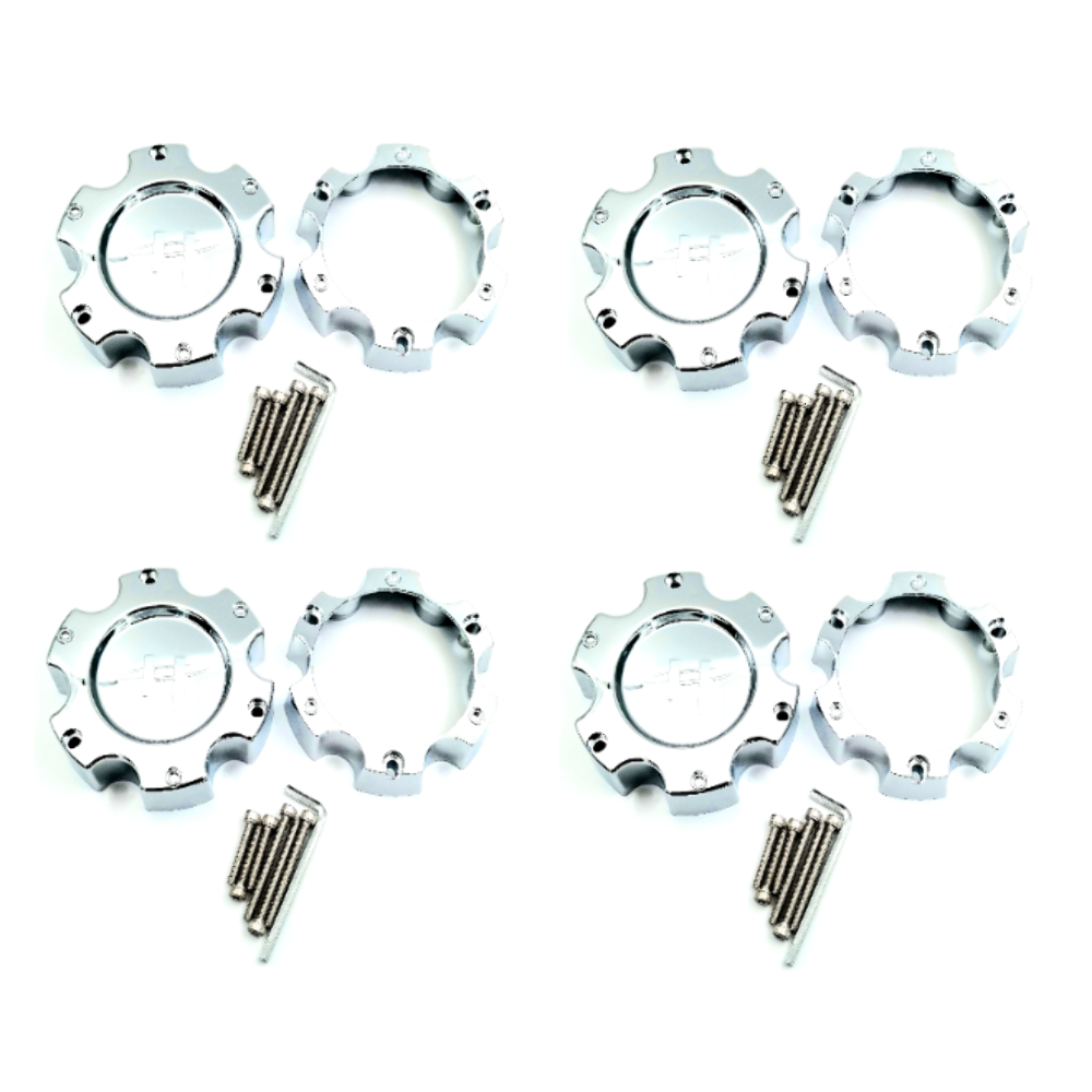 Set of 4 Helo Chrome Wheel Center Cap w/ Spacer 6 Lug HE835 6X135 6x5.5 ...