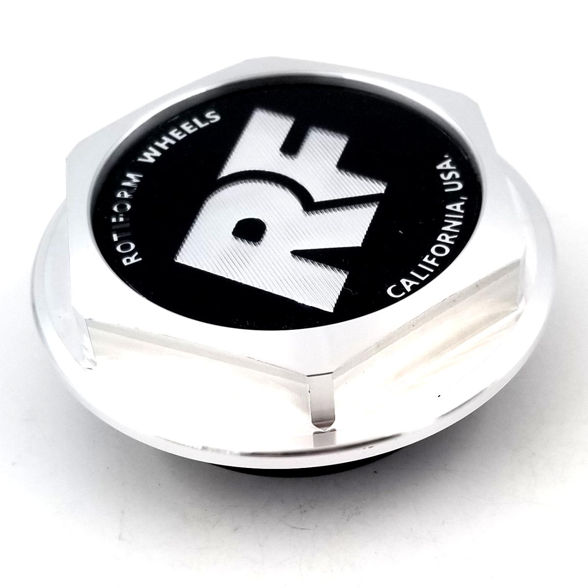 Rotiform RF Black Threaded RSE Black/Silver Foil Logo Wheel Center Cap ...