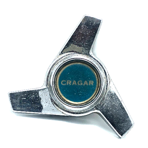 Cragar 3 Bar Wire Wheel Spinner Center Hub Cap with Vintage Blue Logo ...