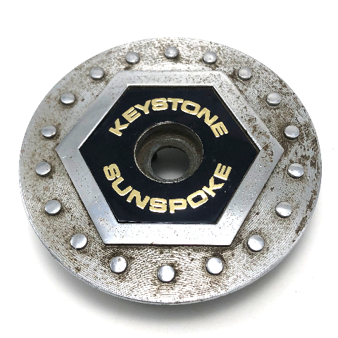 Keystone Sunspoke Vintage Mag Wire Wheel Center Hub Cap Hex Black ...