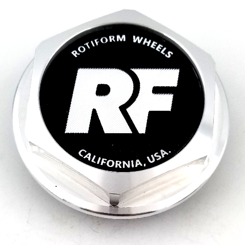 Rotiform RF Black Threaded RSE Black/Silver Foil Logo Wheel Center Cap ...