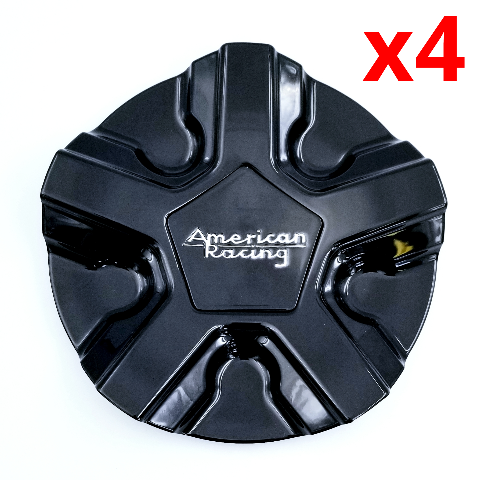 Set of 4 American Racing Gloss Black 5 Lug Wheel Center Cap fits AR921 ...