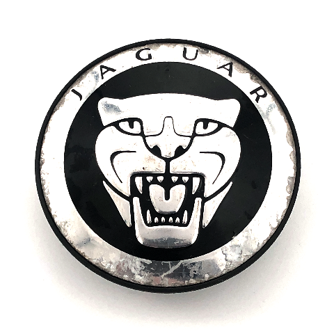 Jaguar Wheel Center Hub Cap 2.25" Diameter Snap In Black & Chrome OEM ...