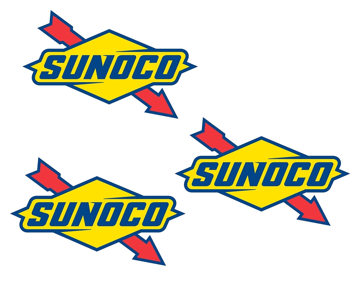 Set of Three Sunoco Gasoline Logo Decals Stickers for Car Window/Truck ...