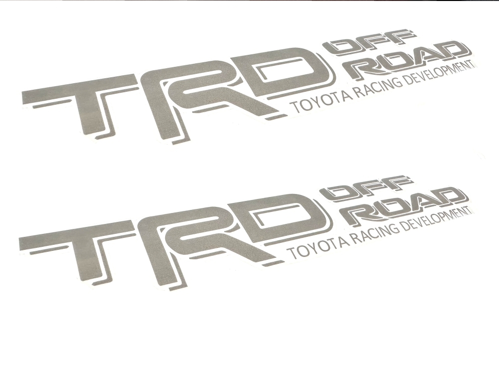 TRD OFF ROAD Decals Stickers Silver Vinyl For Toyota Tacoma Tundra 4x4 ...